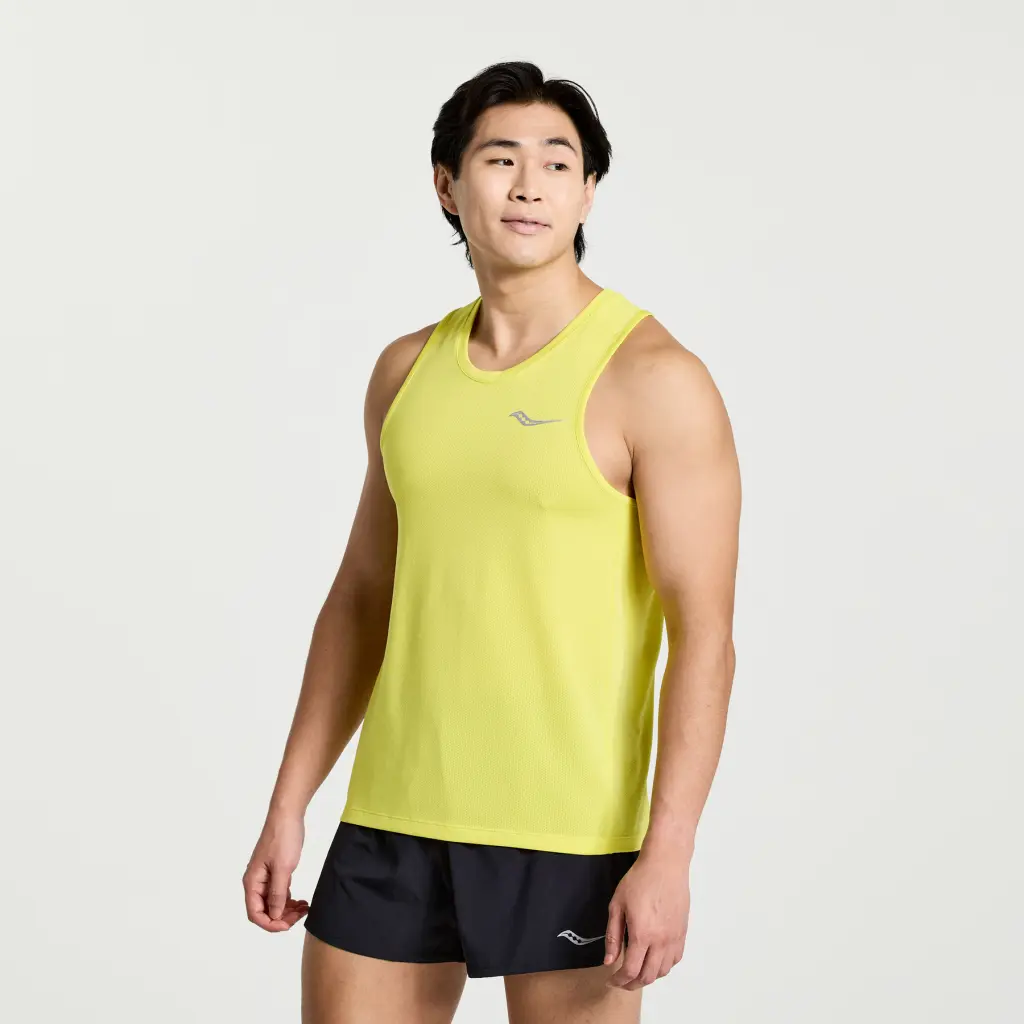 Saucony Stopwatch Singlet Men's T-Shirt - SAM800277-CT Saucony Greece